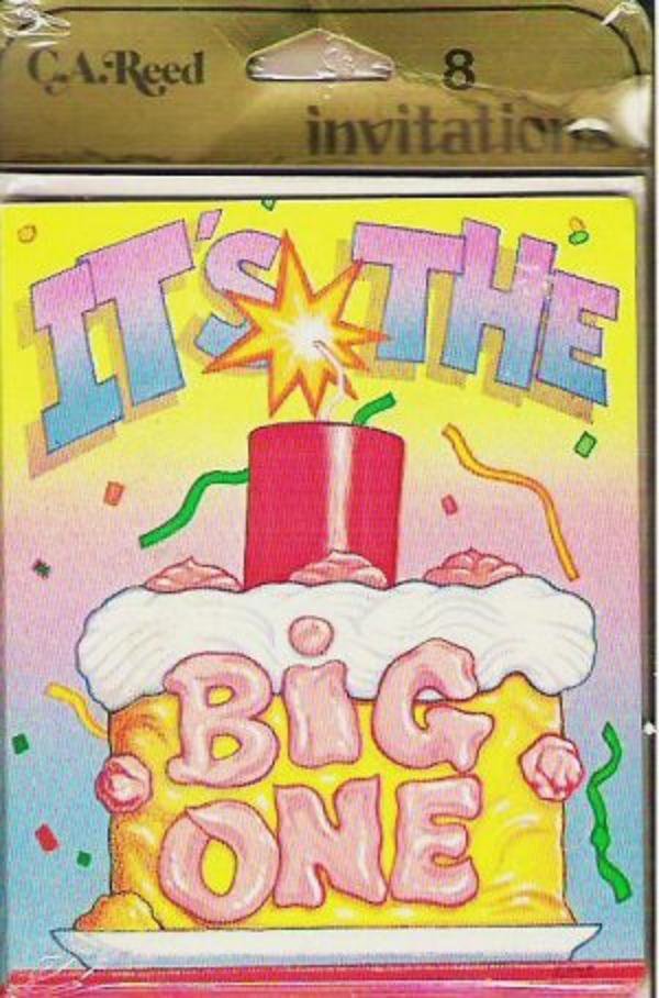 Its the Big One Birthday Party Invitations Pack of Eight - New in Package