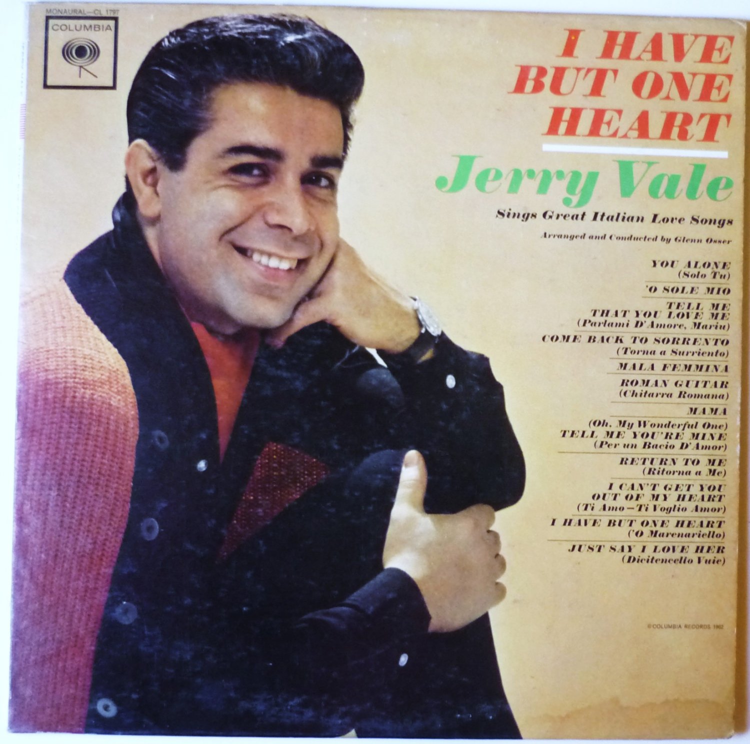 I Have But One Heart lp Jerry Vale Sings Great Italian Love Songs