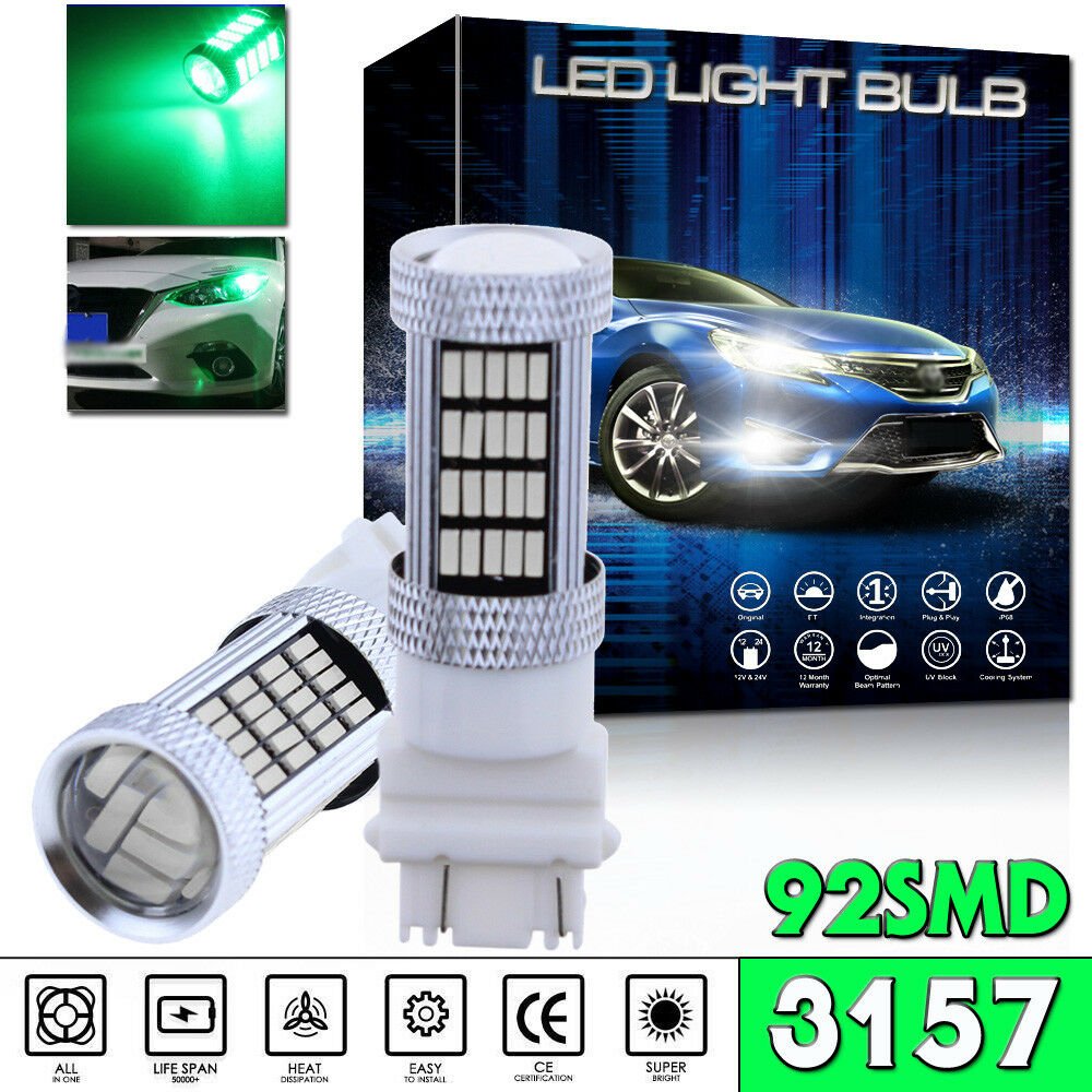 2pcs 92-4014-SMD Green 3157 4114 4157 LED DRL Driving Daytime Running ...