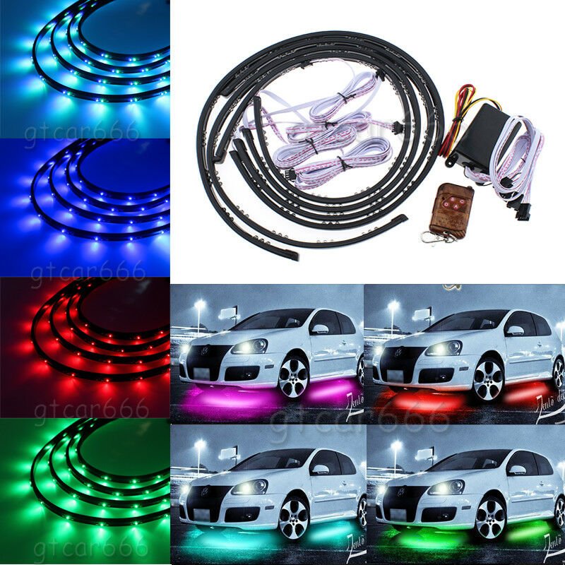 7 Color New Version 5050 LED Strip Under underglow Car Underbody Neon ...