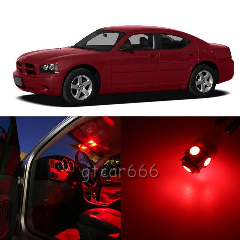 11 x Super Red LED Interior Light Package Kit For Dodge Charger 2006 - 2010