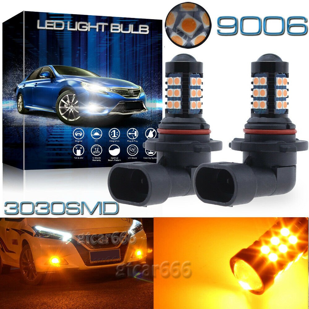 9006 HB4 30SMD High Power Super Bright LED Amber Yellow Fog Light ...