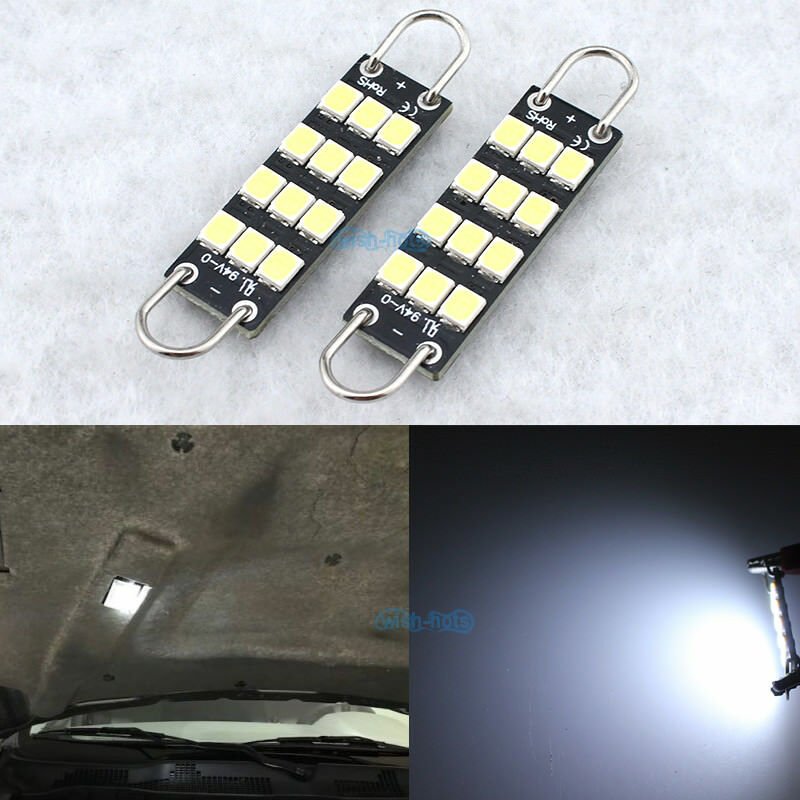 2Pcs White Under Hood LED Engine Compartment Light Replacement Bulb Lamp