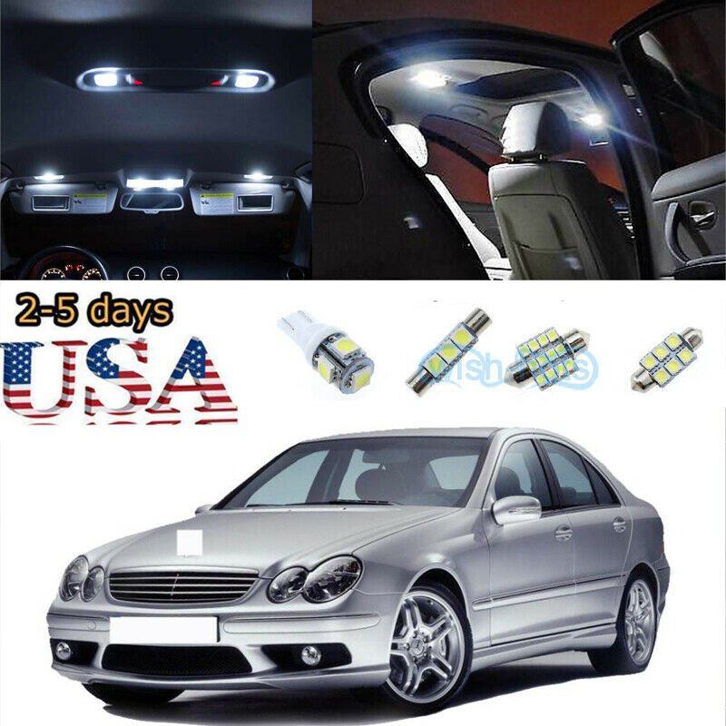 US 15X white Interior LED Light Kit For Mercedes Benz C class W203 ...