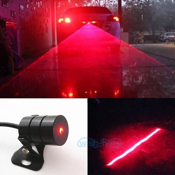 Red Car Led Laser Fog Light Rear Anti-Collision Brake Tail lights ...