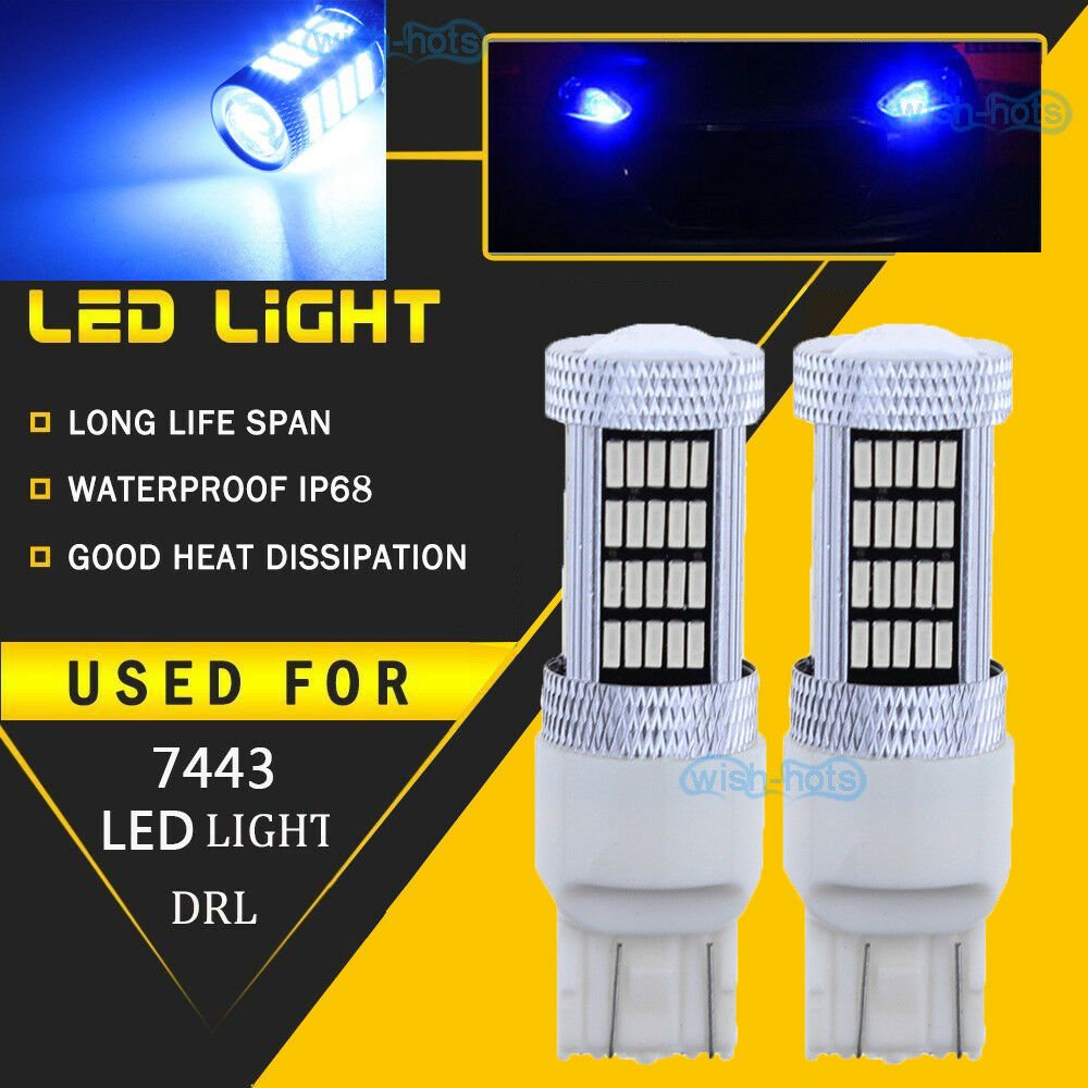 2x Super Blue 7440/T20/7443 92-SMD Car Daytime Running LED Light Car ...