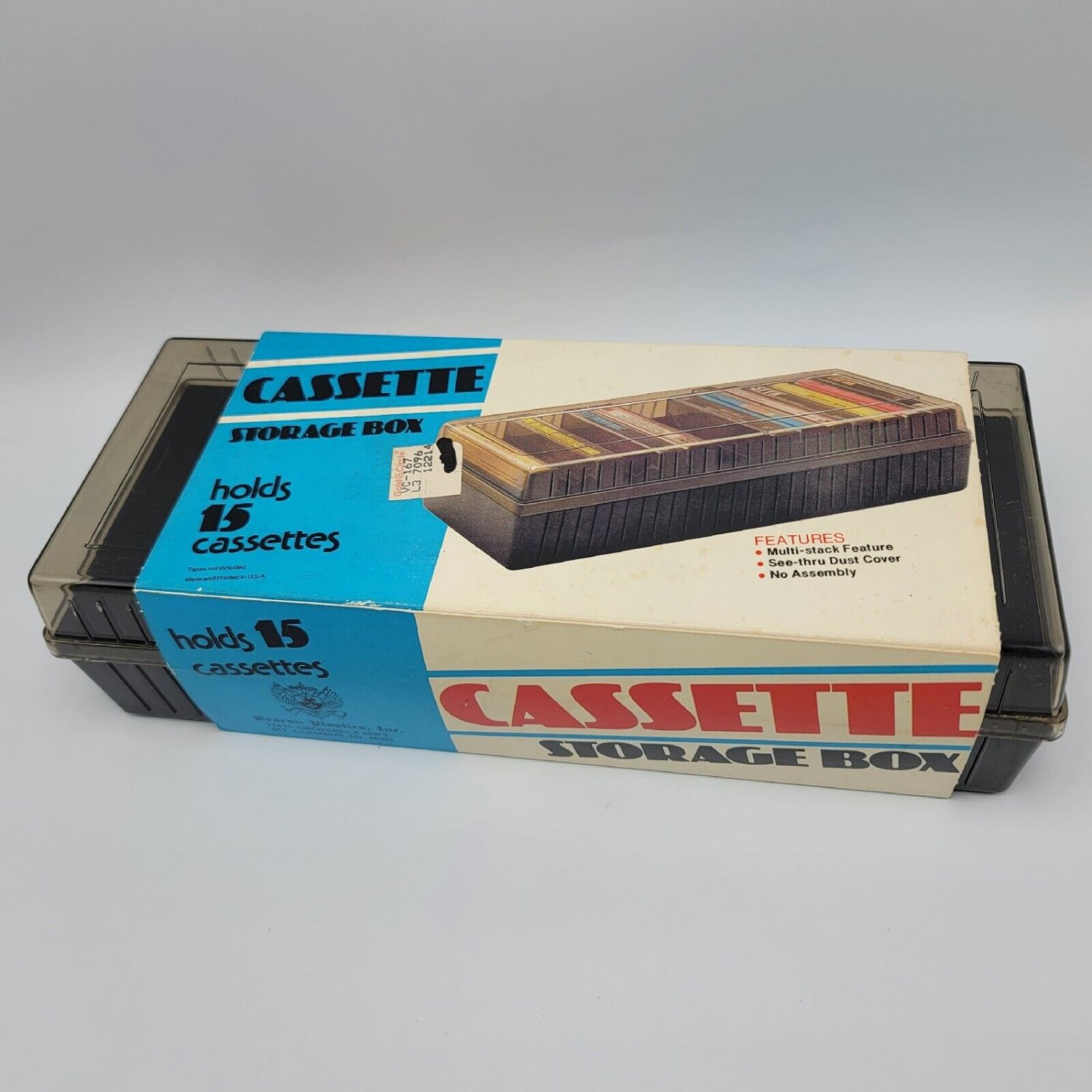Cassette Tape Storage Box Made In USA Vintage Beacon Plastics Holds 15 ...