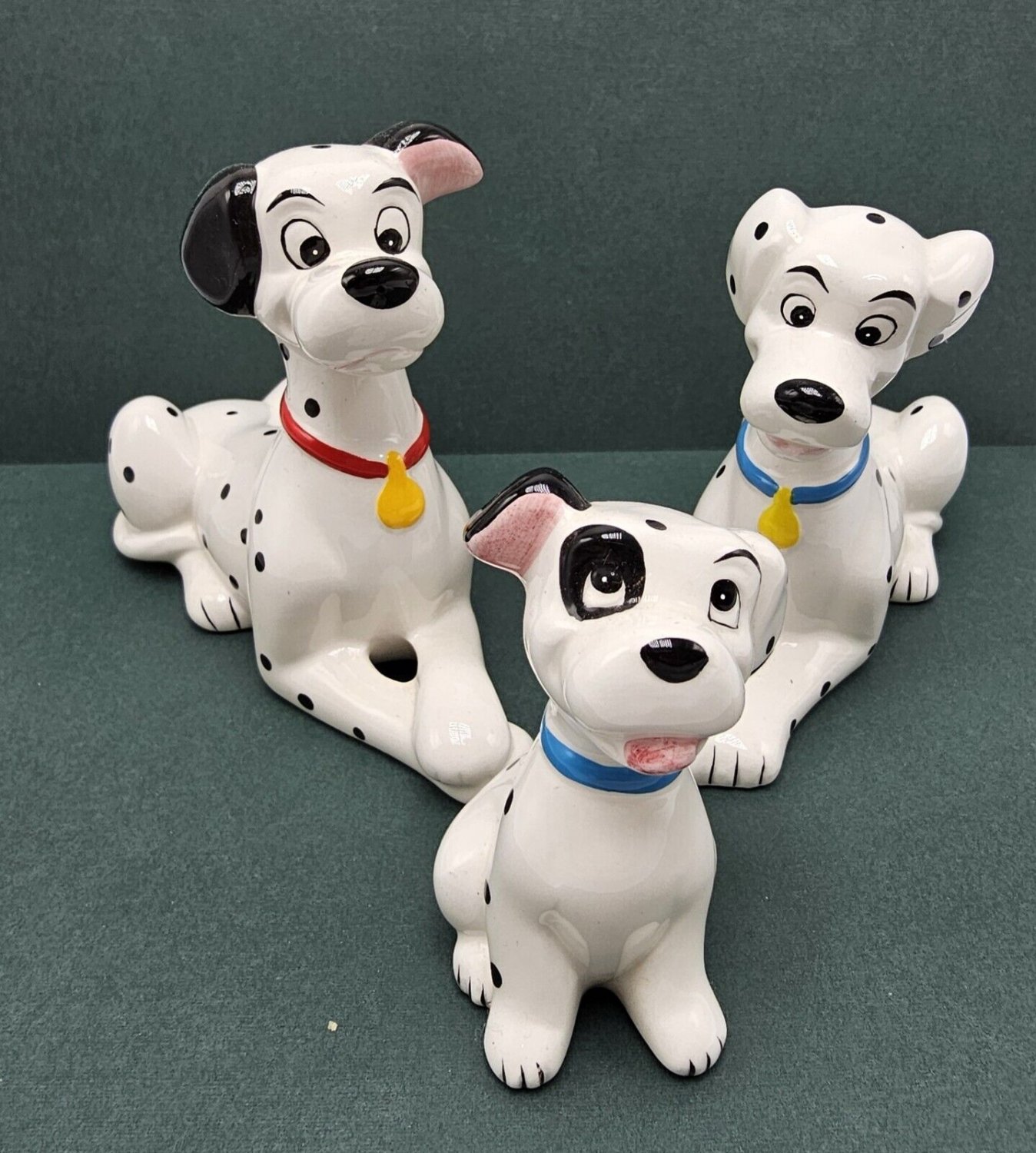 Disney 101 Dalmatians Pongo Perdy Pup Lot 3 Ceramic Figures Dogs ...