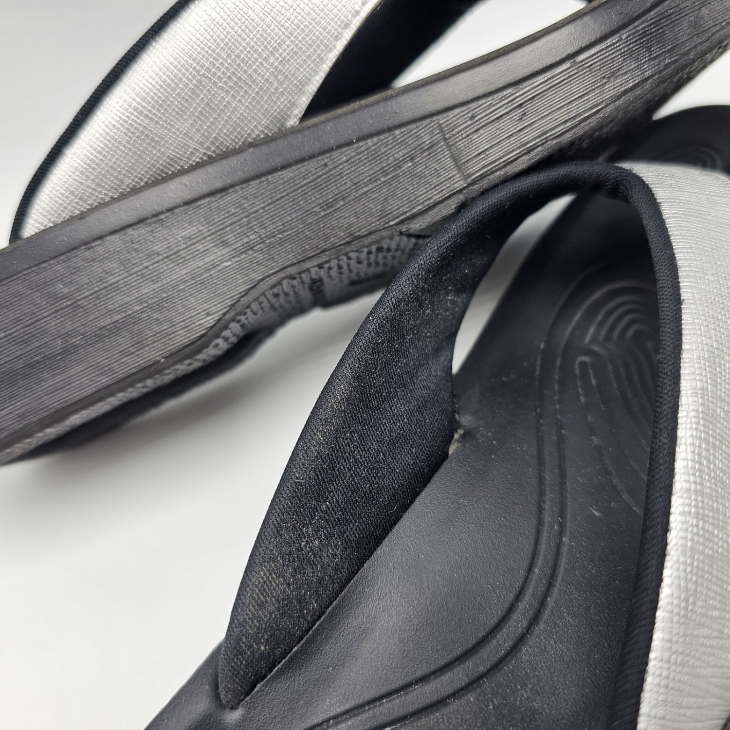 AEROTHOTIC Arch Support silver Flip Flops Sandals 36 Thongs Shoes ...