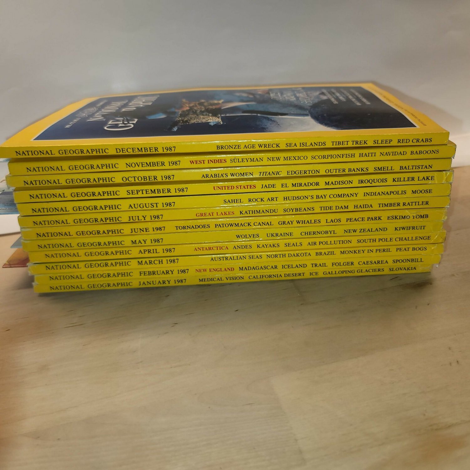 National Geographic Magazine 1987 Year 12 Inserts Monthly Seals Women ...