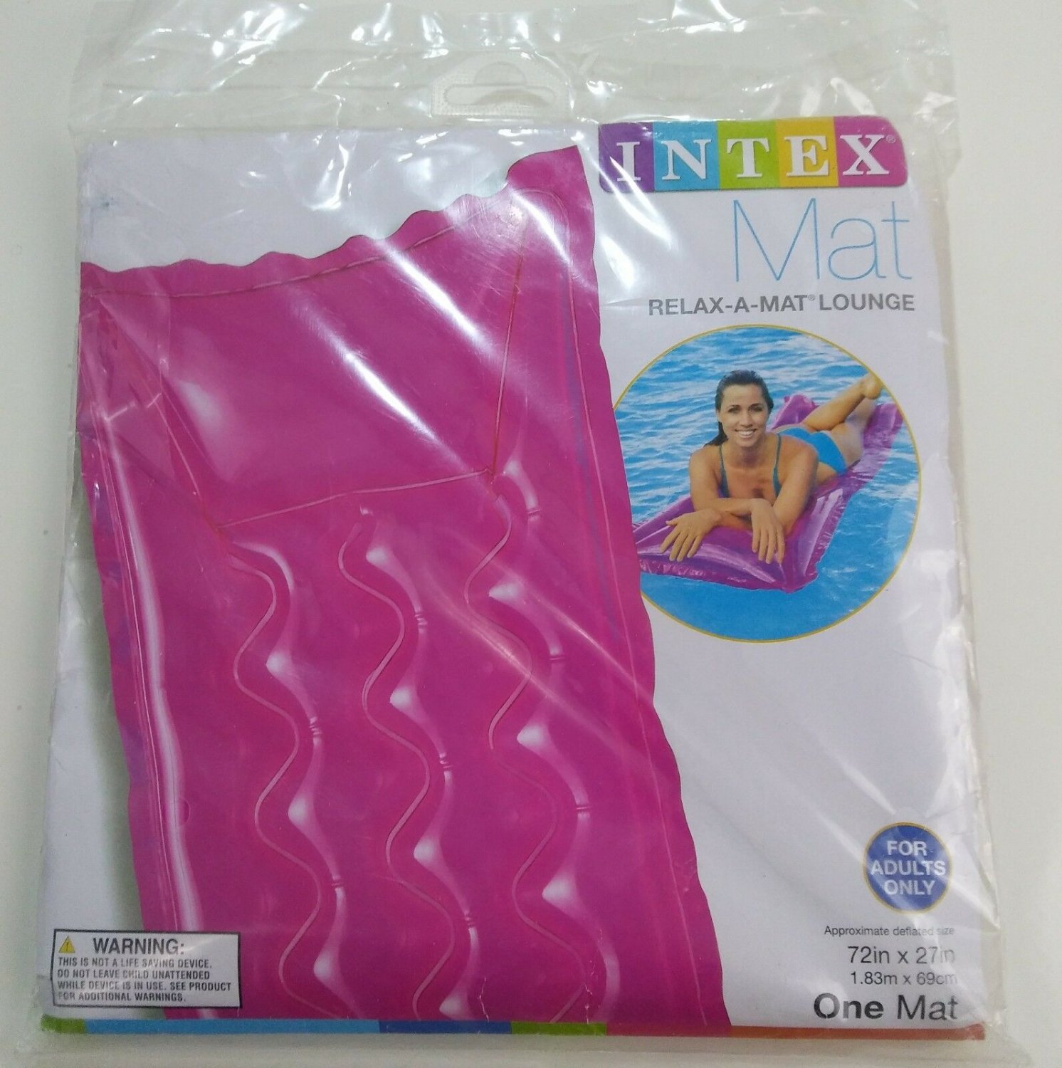 Intex Relax-A-Mat Lounge Adults Hot Pink Pool