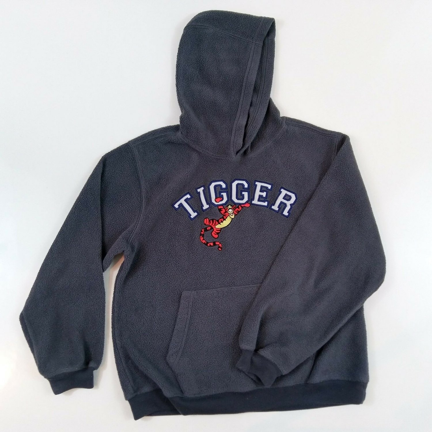 Vintage Disney Winnie the Pooh Tigger Large Hooded Sweater Beat Up Gray ...