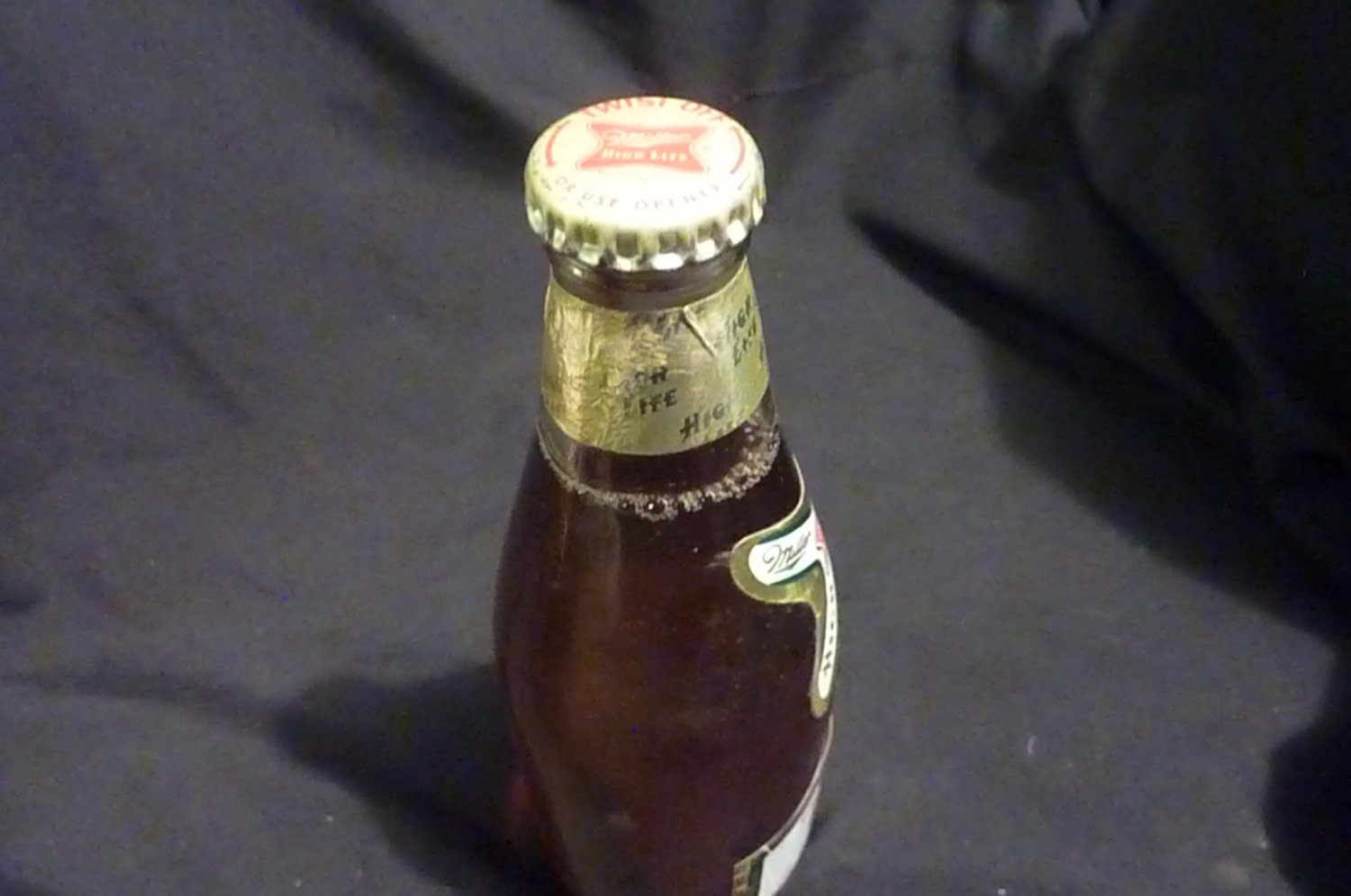 Miller High Life Beer (stubby) 12 ounce full* Glass Bottle 1970
