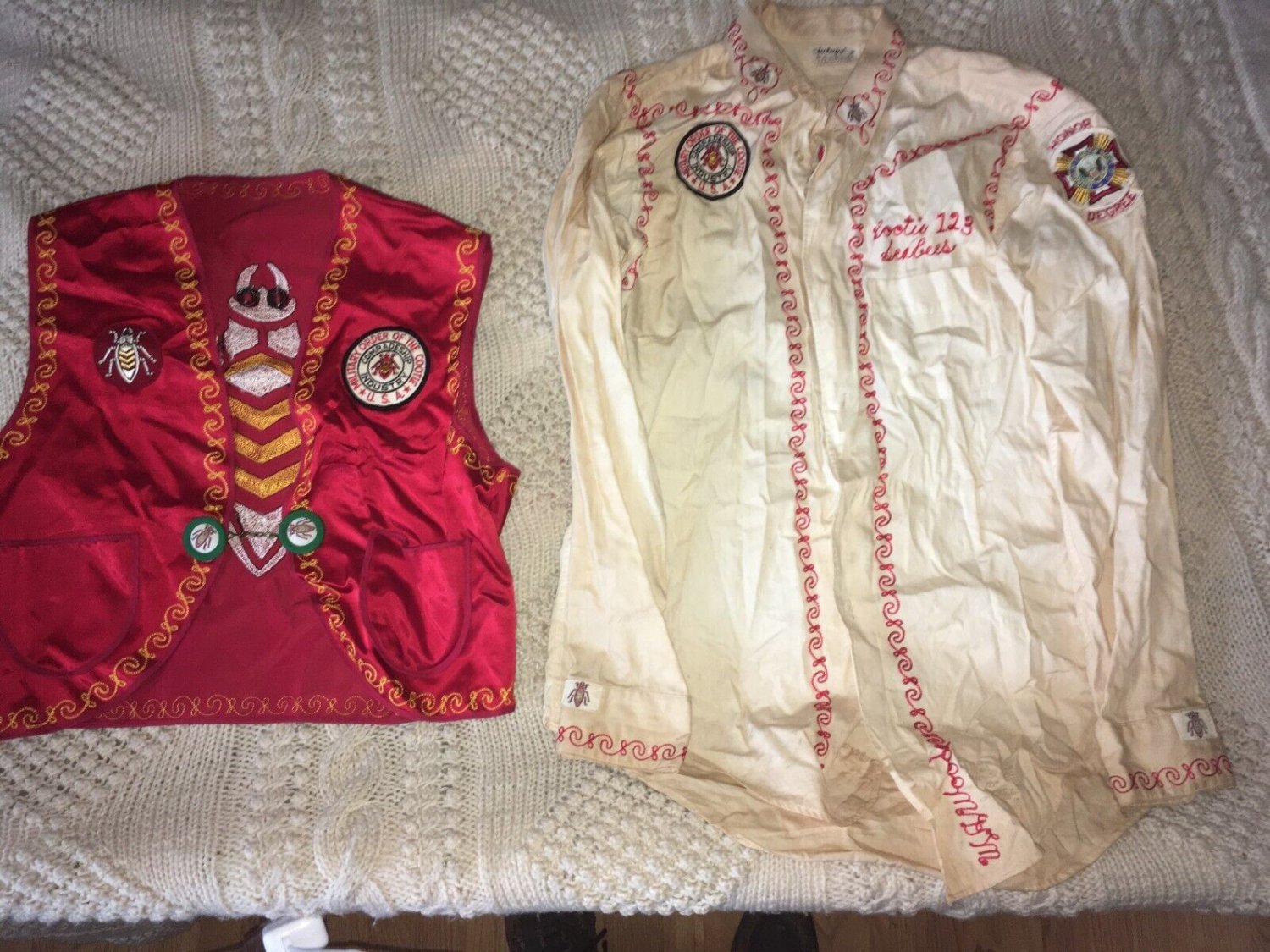 Vintage VFW Military Order of the Cootie MOC Lot Uniform Vest and Shirt