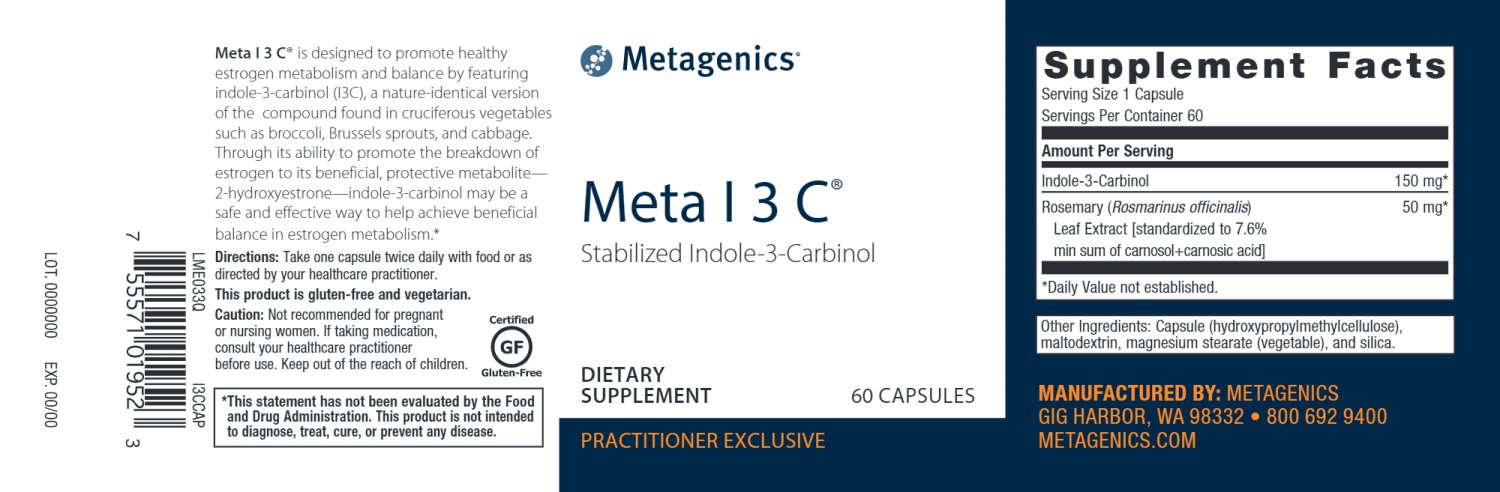 Metagenics Meta I-3-C 60 Capsules - 14 B Day Ship