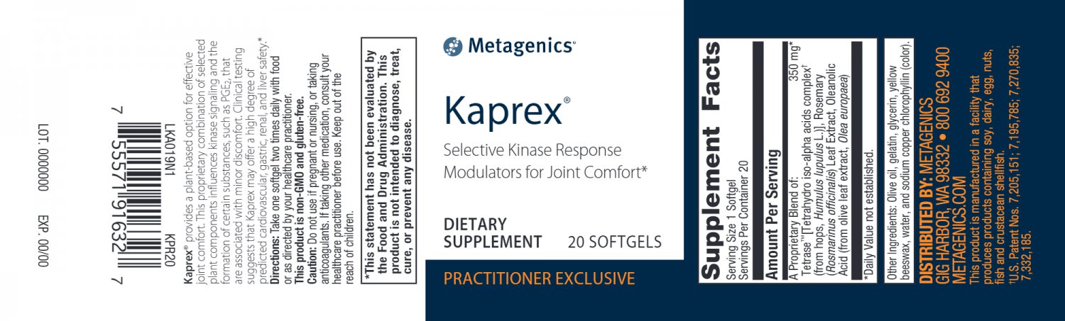 Metagenics Kaprex 20 Softgels - 14 B Day Ship
