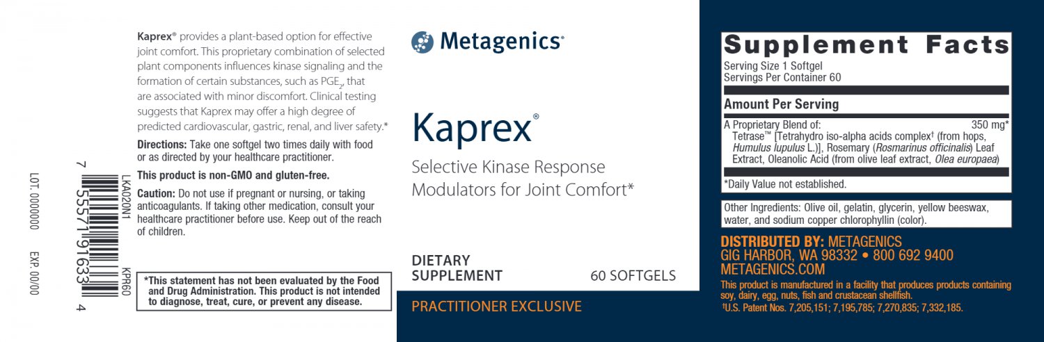 Metagenics Kaprex 60 Softgels - 14 B Day Ship