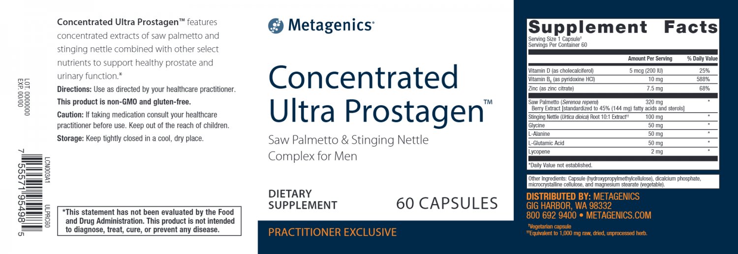 Metagenics Concentrated Ultra Prostagen 60 Tablets - 14 B Day Ship