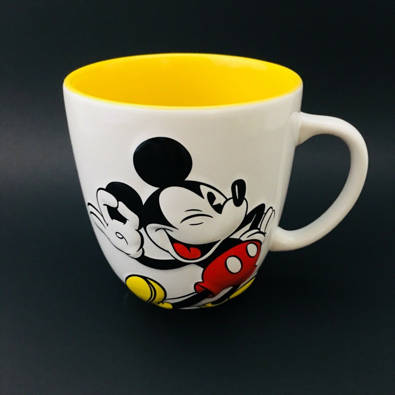 Large MICKEY OK DISNEY STORE Mug Dimensional MICKEY MOUSE 3D Ceramic