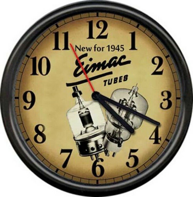Eimac Amateur Radio Hamm Equipment Tube Dealer Sales Sign Wall Clock