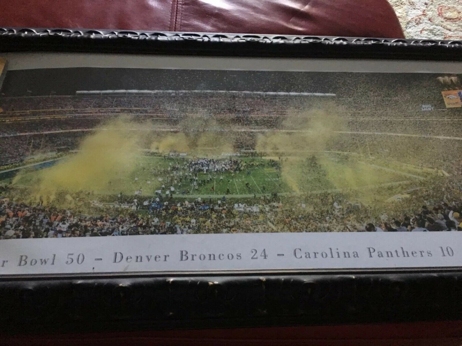 “Super Bowl 50 “Panoramic Picture With Super Bowl 50 Program Framed
