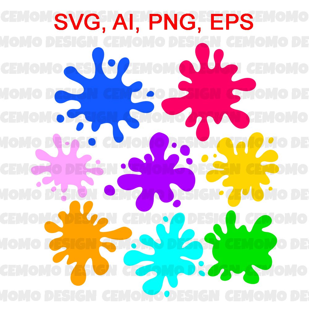 Paint Splatter SVG, Bundle, Paint Splats Svg, Paint Svg, Clipart ...