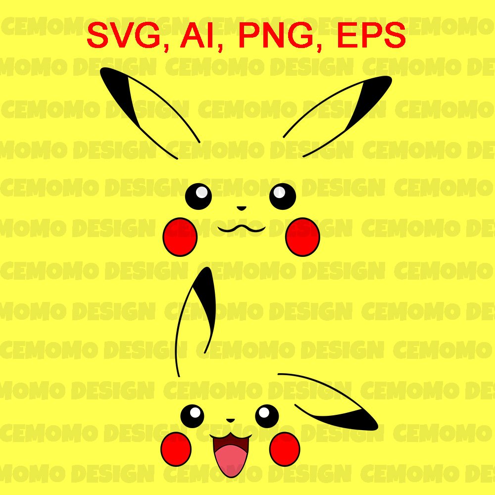 Pokemon SVG Pikachu SVG Pokemon Pikachu SVG Pikachu Face SVG