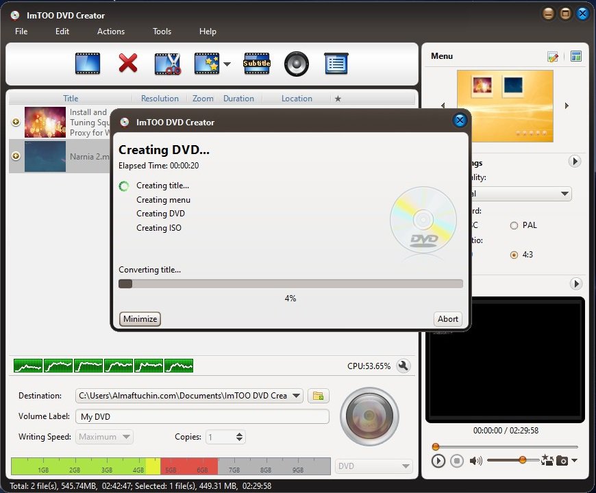 License ImTOO DVD Creator Pro Lifetime