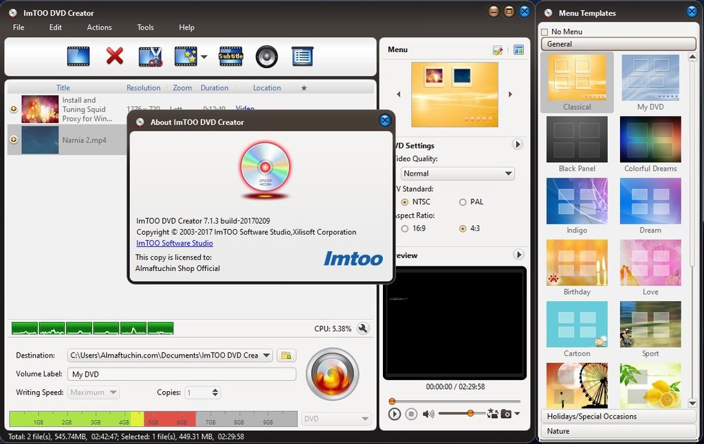 License ImTOO DVD Creator Pro Lifetime