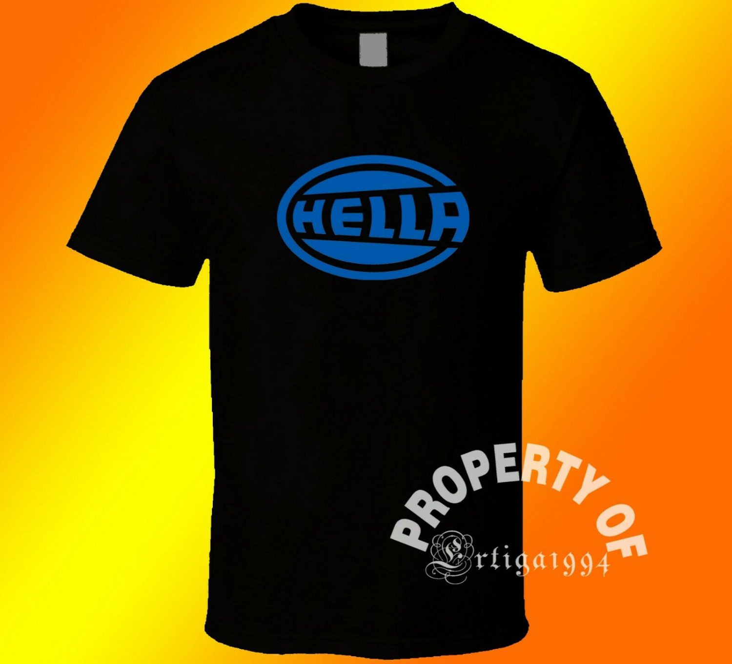 Hella Logo S M L XL Short Sleeves Black T-Shirt