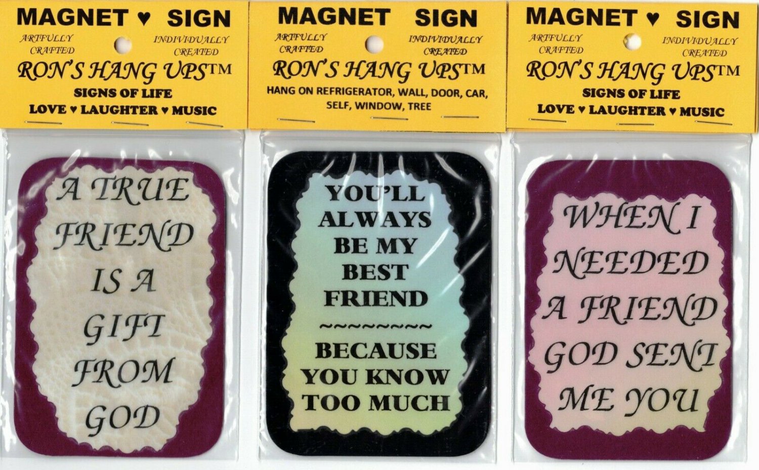 12 Friendship Refrigerator Magnets Signs Inspirational Comic Funny Love ...