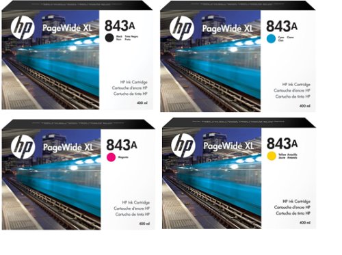 Lot 4 GENUINE HP 843A PAGEWIDE XL 4000 4500 400ml. C1Q57A C1Q58A C1Q59A ...