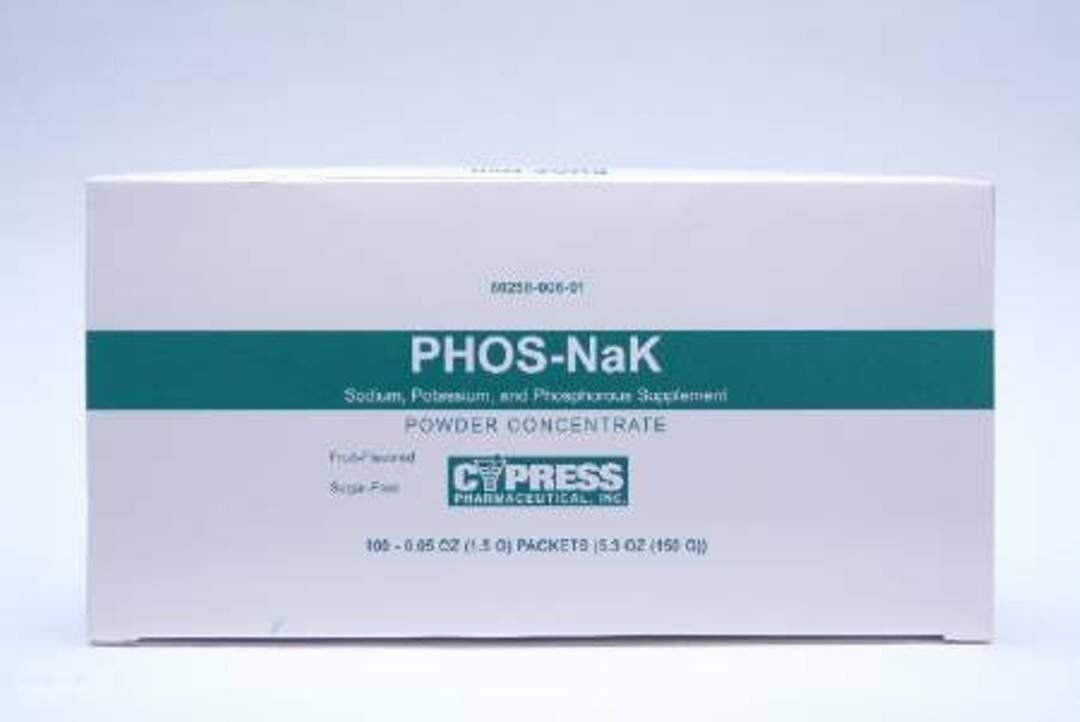 Cypress Pharmaceutical Phos-Nak Oral Powder Fruit Flavor 100 Count, 5 Pack