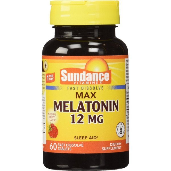 Sundance Max Melatonin 12 mg Tablets Natural Berry Flavor 60 Tablets ...