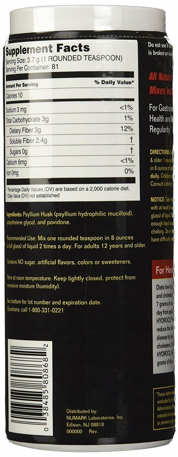 Hydrocil Instant Natural Dietary Fiber Supplement 10.6 oz