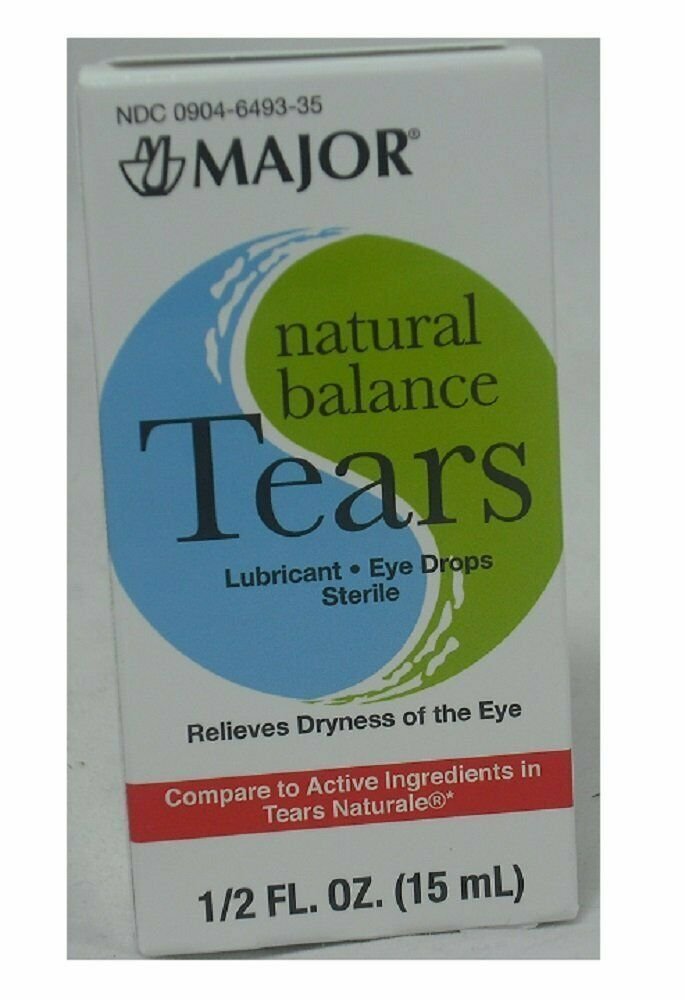 Major Natural Balance Tears Lubricant Sterile Eye Drop Solution 0.05 oz