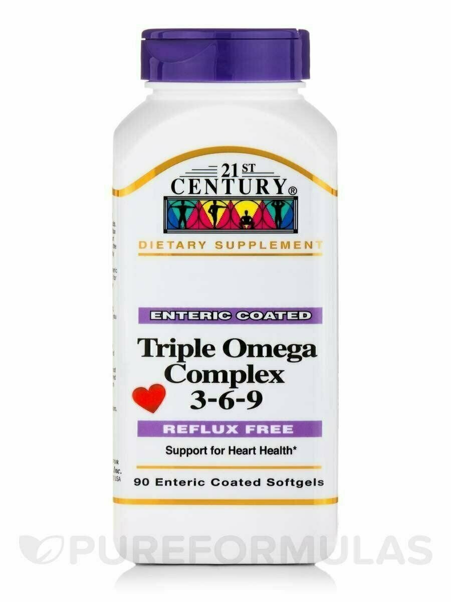 21st Century Triple Omega Complex 3-6-9 Enteric Coated Softgels, 90 ct ...
