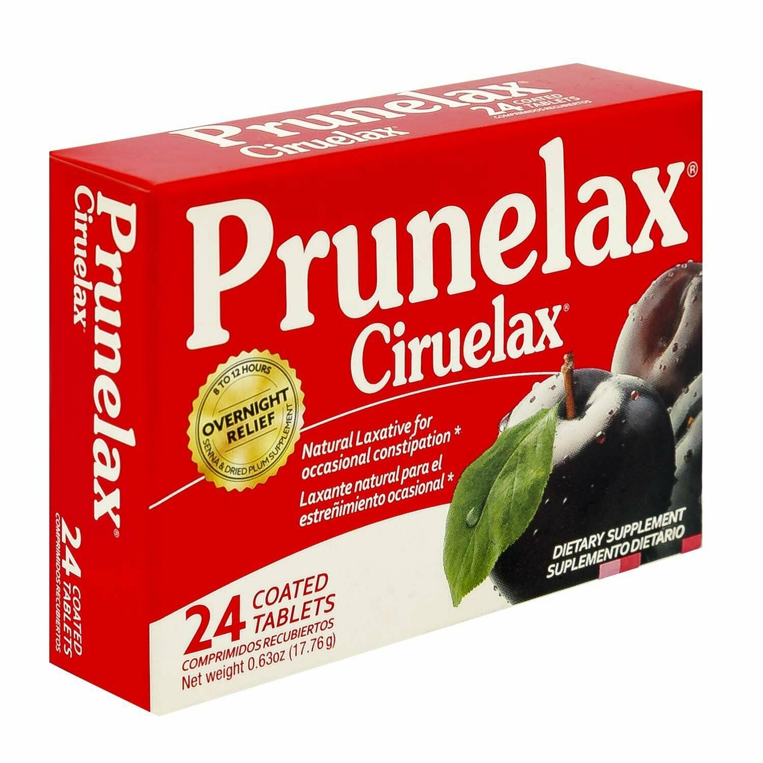Prunelax Ciruelax Laxative Dietary Supplement Coated Tablets 24 Count ...