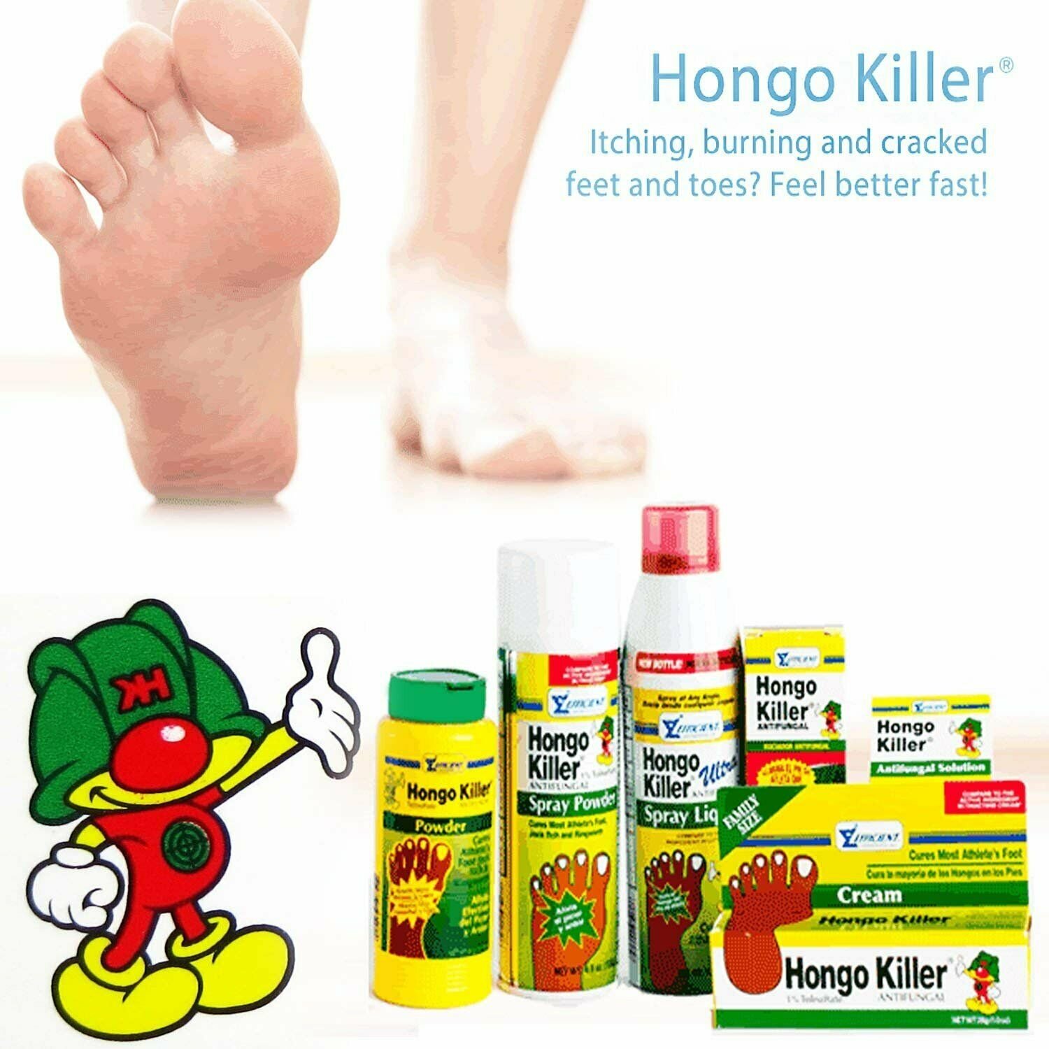 Hongo Killer Antifungal Foot Cream Relief For Itching And Burning, 6 oz ...