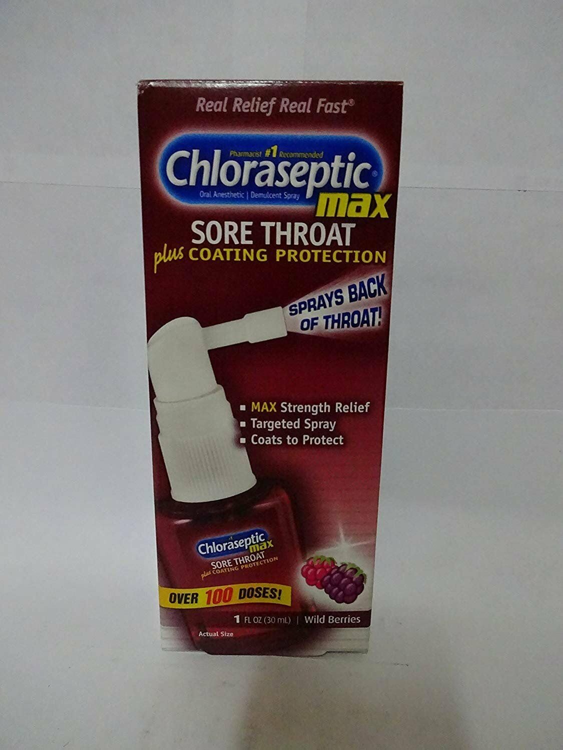 Chloraseptic Phenol Oral Anesthetic/Demulcent Spray, Sore Throat, Wild...