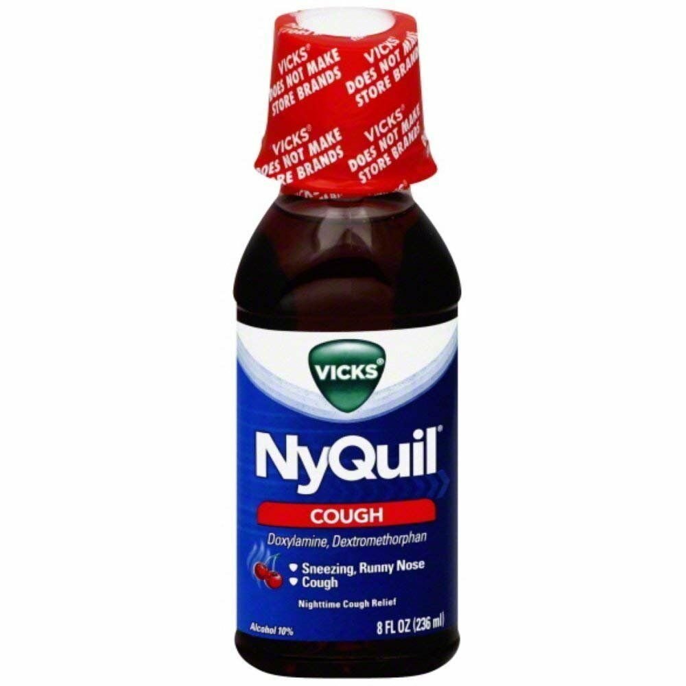 Vicks Nyquil Cough Relief Liquid Cherry 8 oz (Bulk Pack of 5)