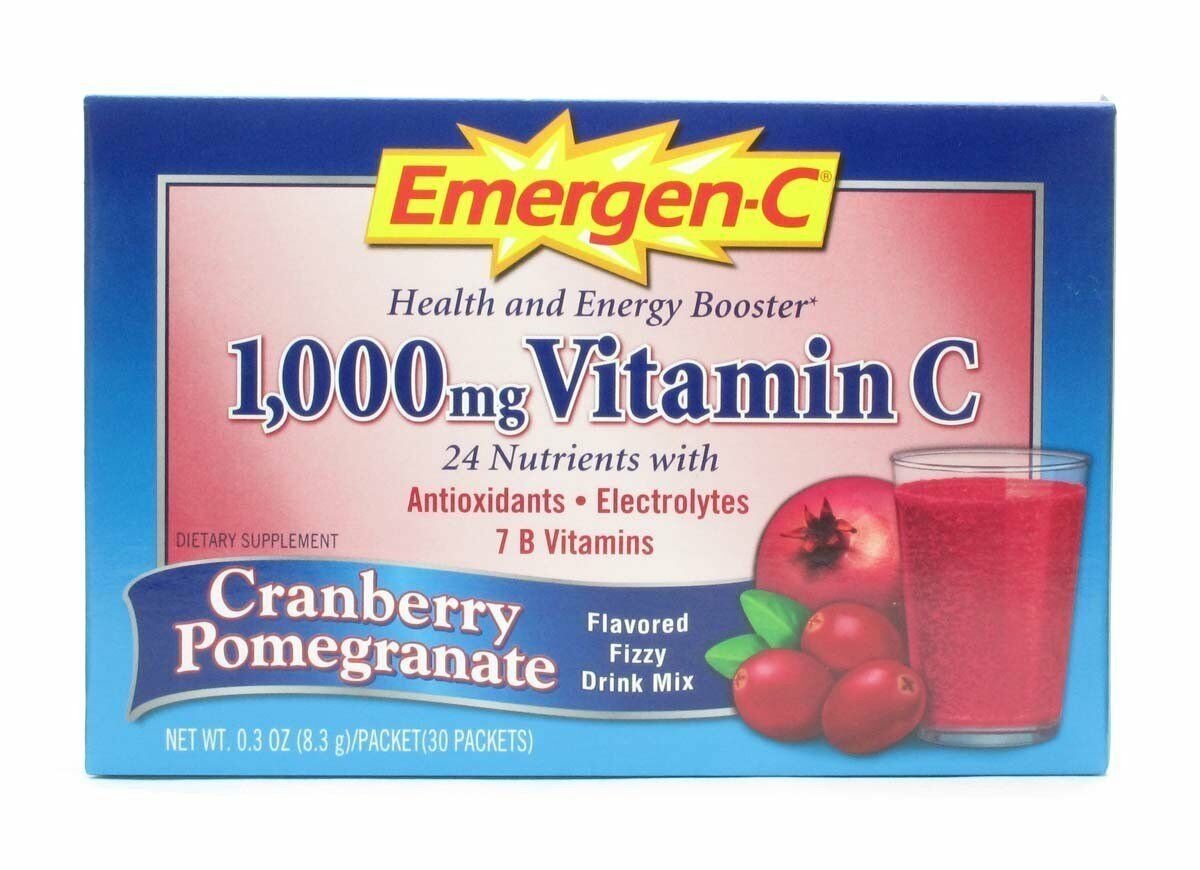 Emergen-C Vitamin C Fizzy Drink Mix Cranberry Pomegranate 30 Packets (8 ...