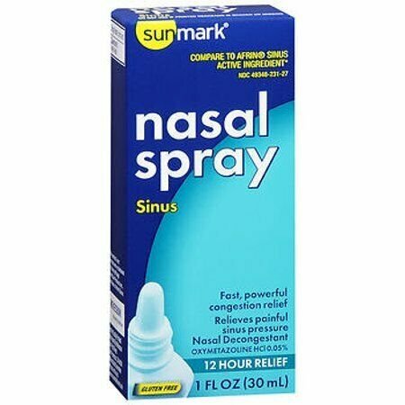 Nasal Spray Sinus Congestion Pressure Relief 12 Hour 1 FL OZ Sunmark ...