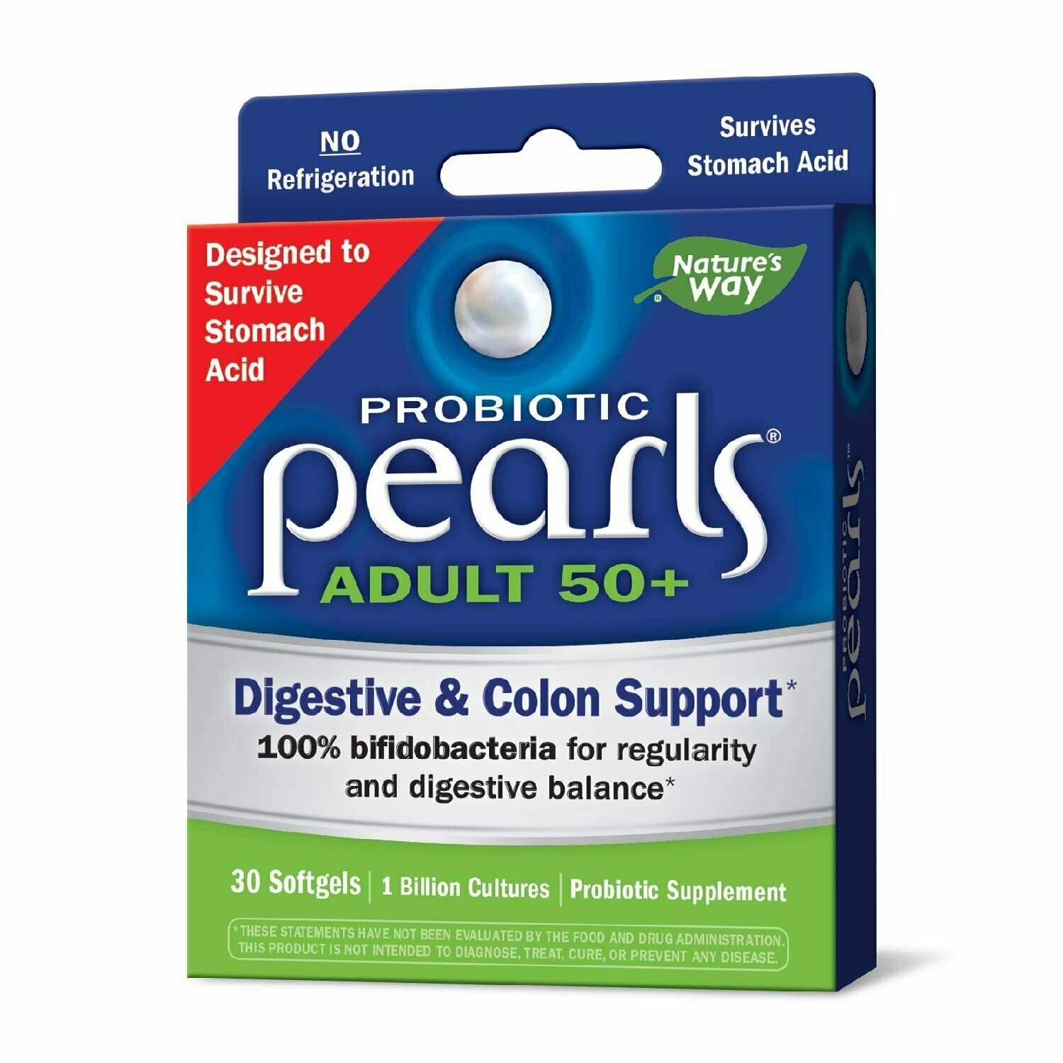 Probiotic Pearls Adult 50+ Probiotic Supplement bifidobacteria, 30 ct ...