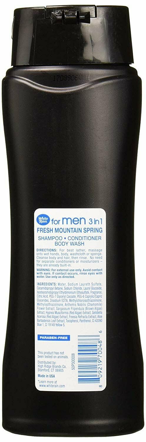 White Rain 3 in 1 Shampoo + Conditioner Body Wash Fresh Mountain, 15 oz ...