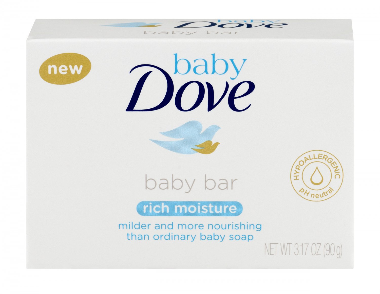 Dove Baby Bar Soap Rich Moisture Hypoallergenic pH Neutral 3.17 oz ...