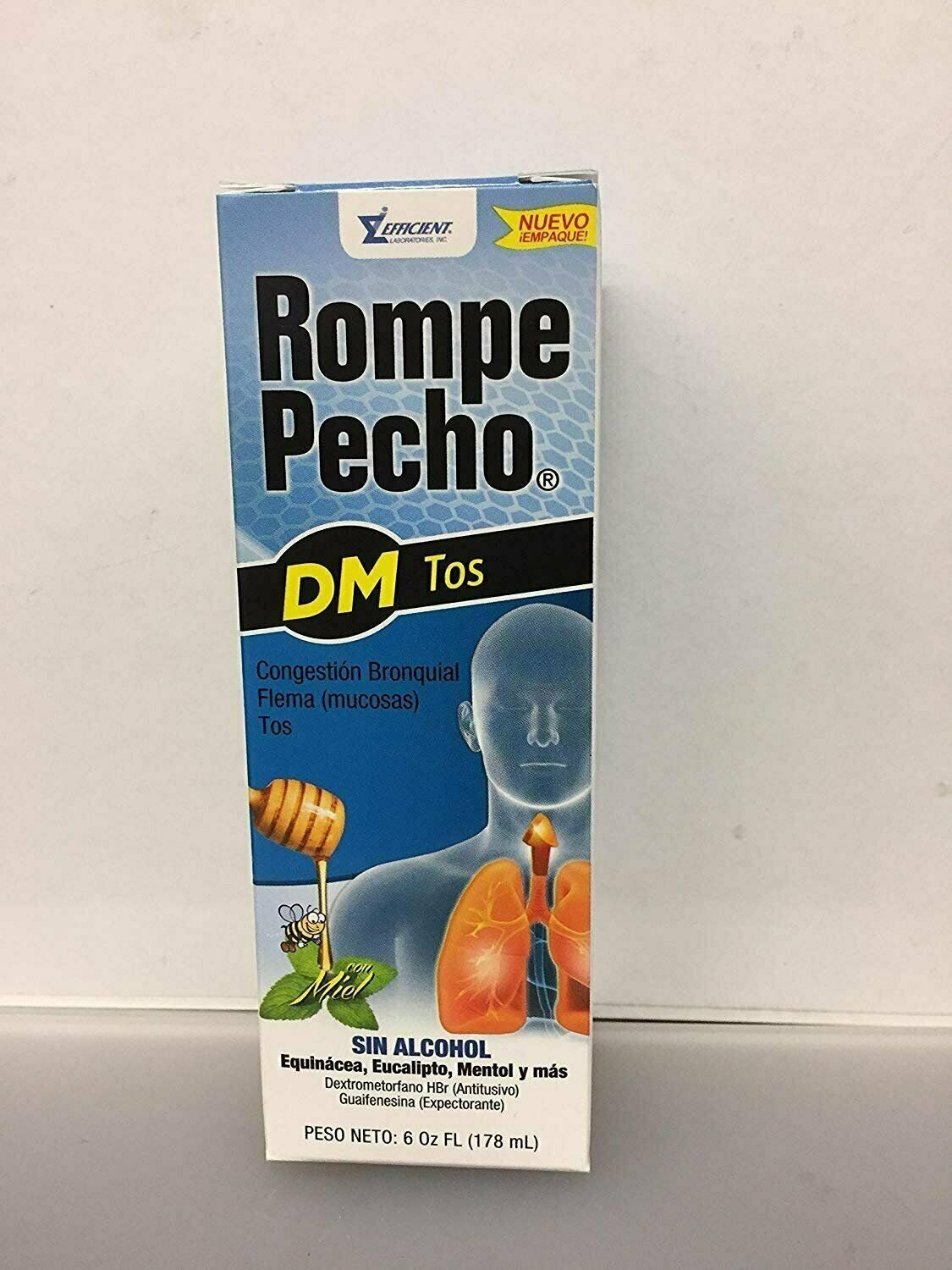 Rompe Pecho DM Cough Syrup Suppressant/Expectorant With Honey 6 oz ...