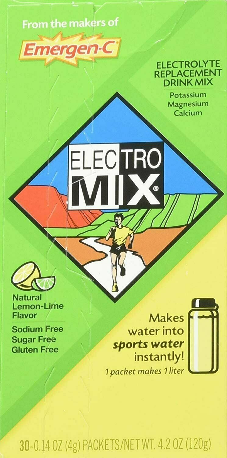 ElectroMix Electrolyte Replacement Drink Mix Lemon-Lime Flavor, 30ct, 4 ...