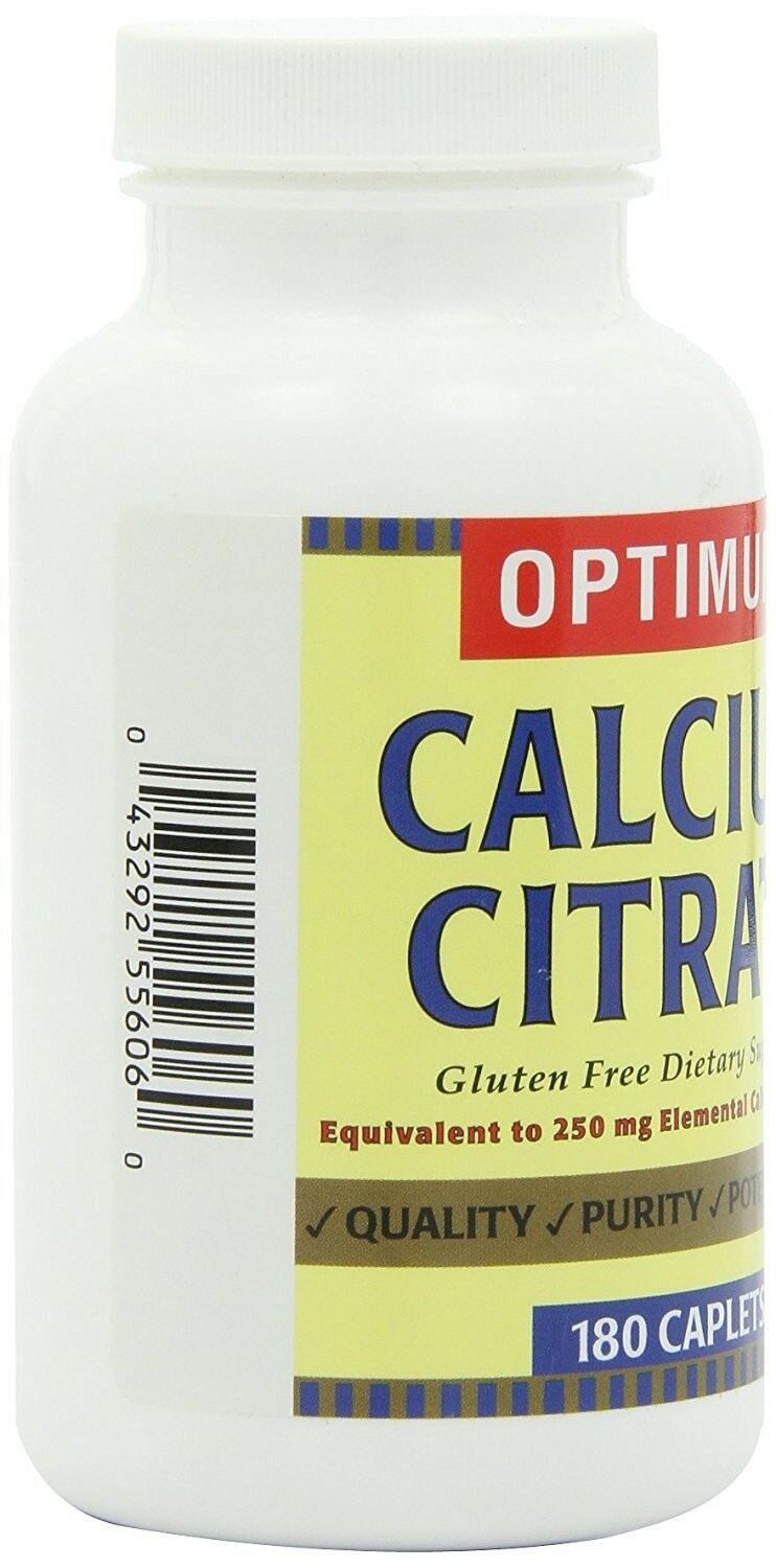 Optimum Calcium Citrate, 250 MG, 180 Caplets