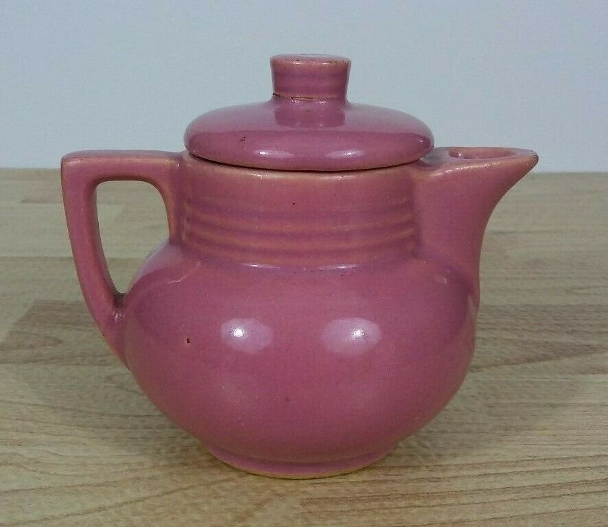 Vintage MCCOY POTTERY Ceramic Teapot Salada Tea Promotional Rose Pink ...